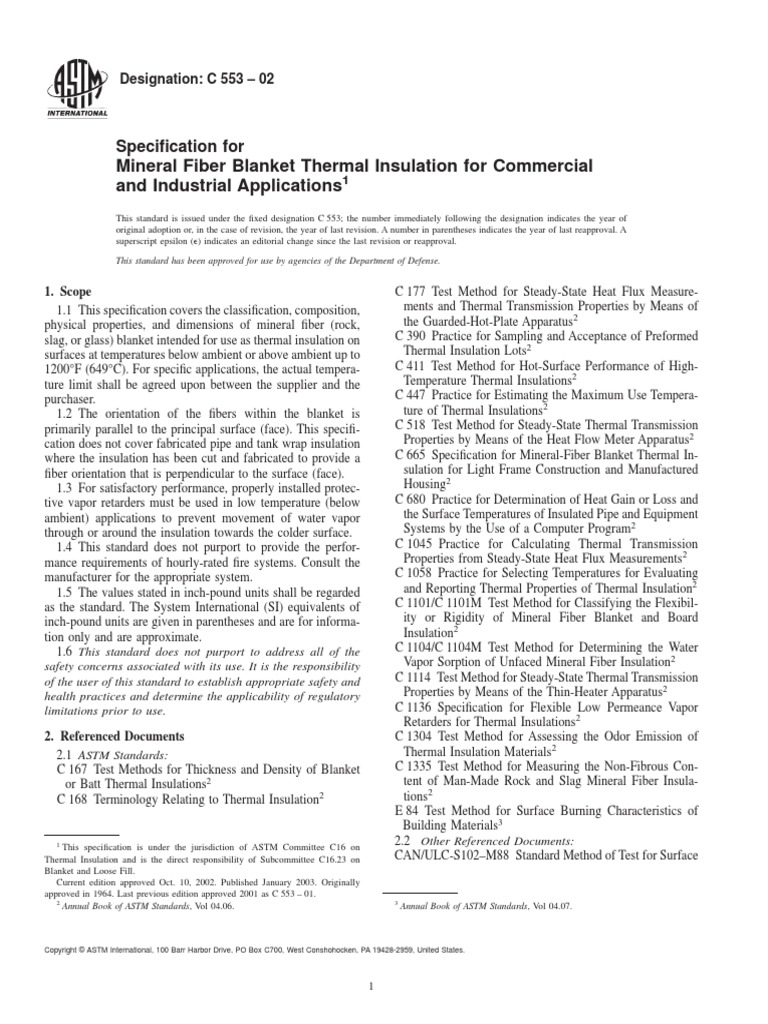 Mineral Fiber Blanket Thermal Insulation For Commercial and Industrial ...
