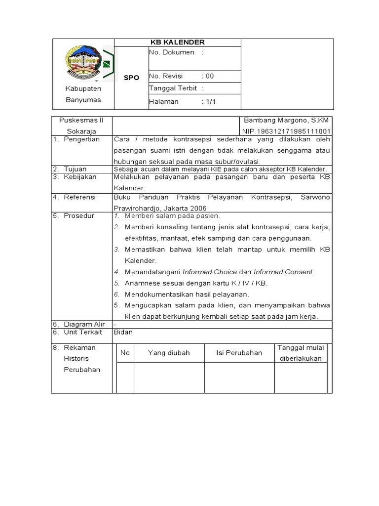 Panduan Pelayanan KB Kalender | PDF