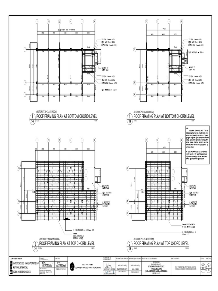 Roof Framing Plan at Bottom Chord Level 1 Roof Framing Plan at Bottom ...