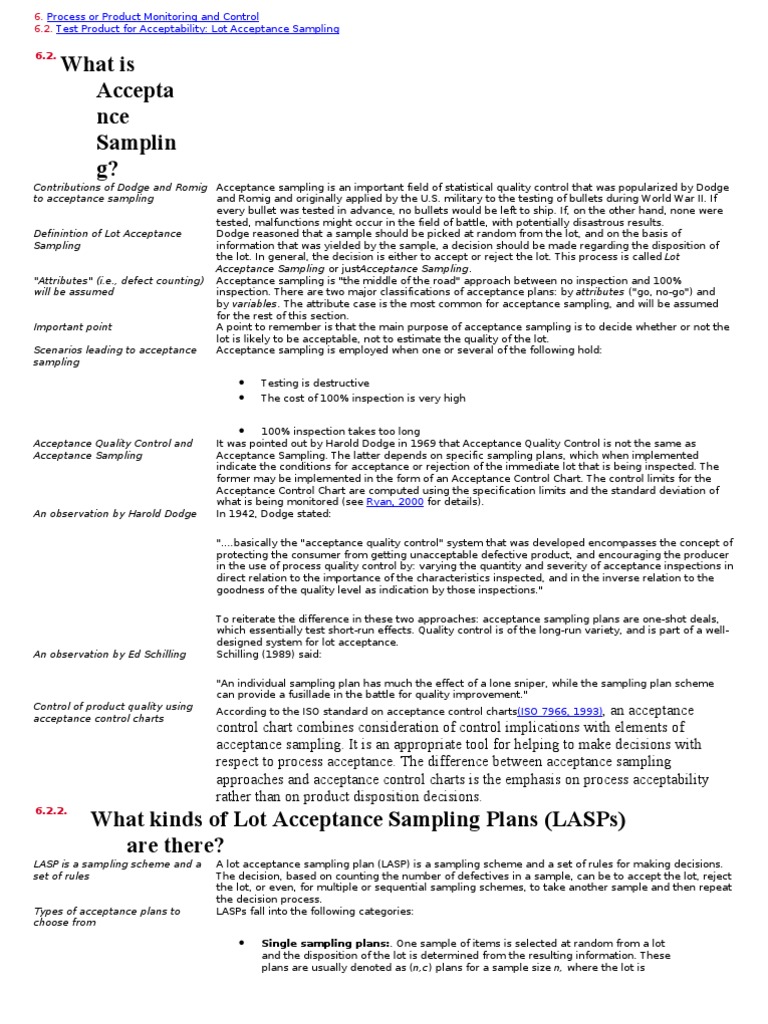 Sampling Plan | PDF | Sampling (Statistics) | Type I And Type Ii Errors