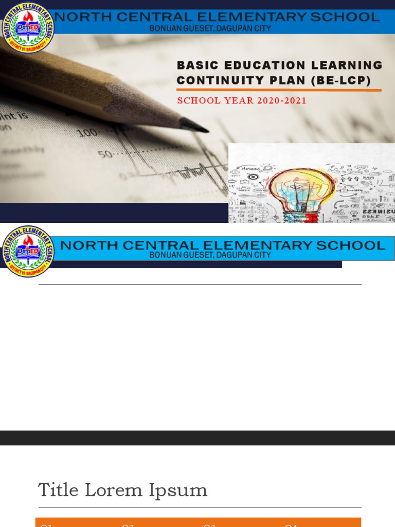 Basic Education Learning Continuity Plan (Be-Lcp) : SCHOOL YEAR 2020 ...