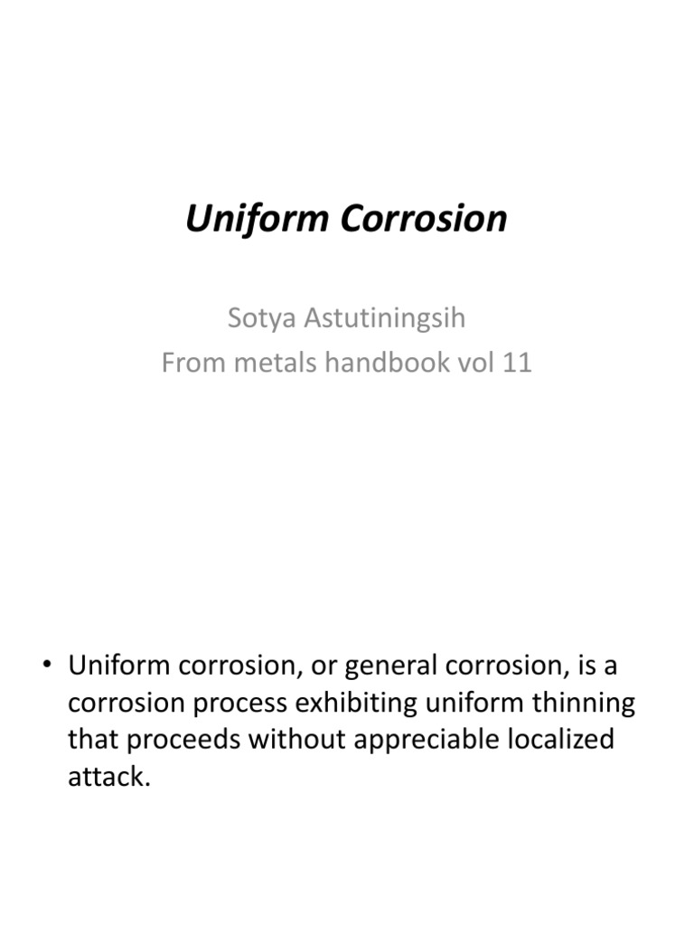 Uniform Corrosion | Download Free PDF | Rust | Corrosion
