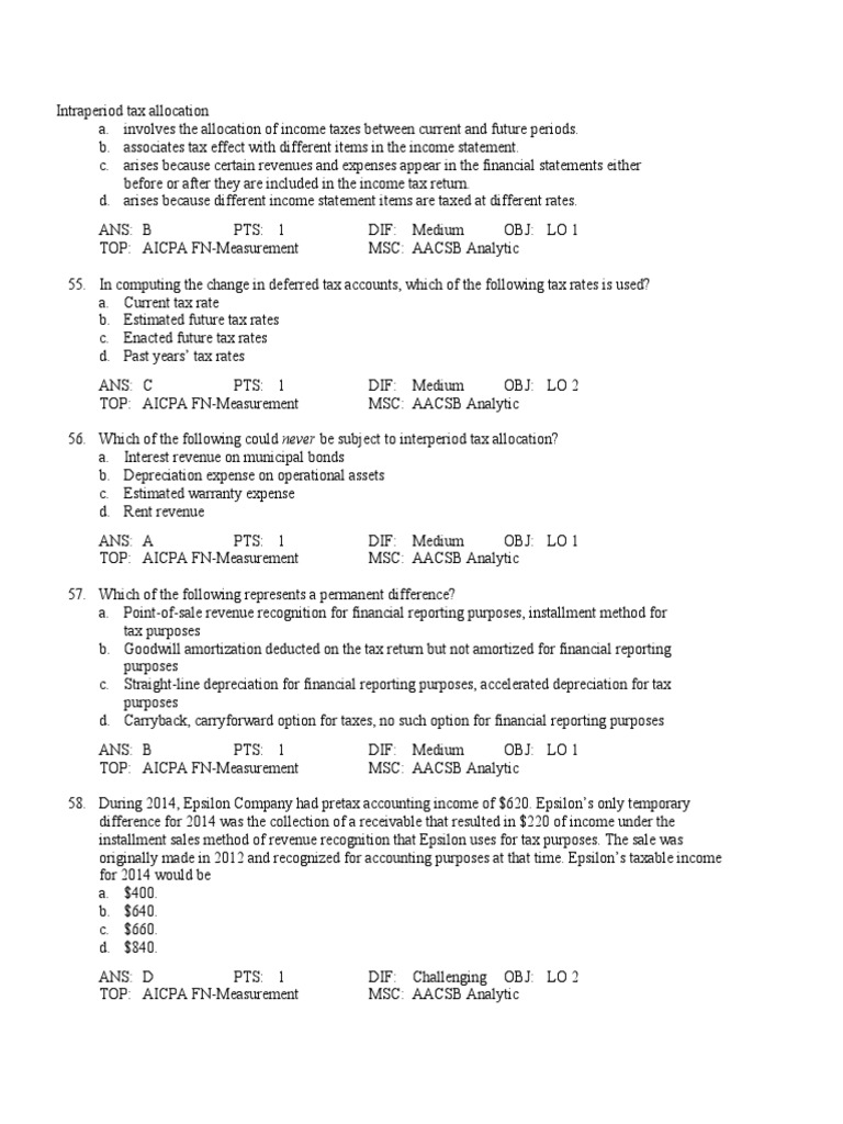 Intraperiod Tax Allocation | PDF | Deferred Tax | Depreciation