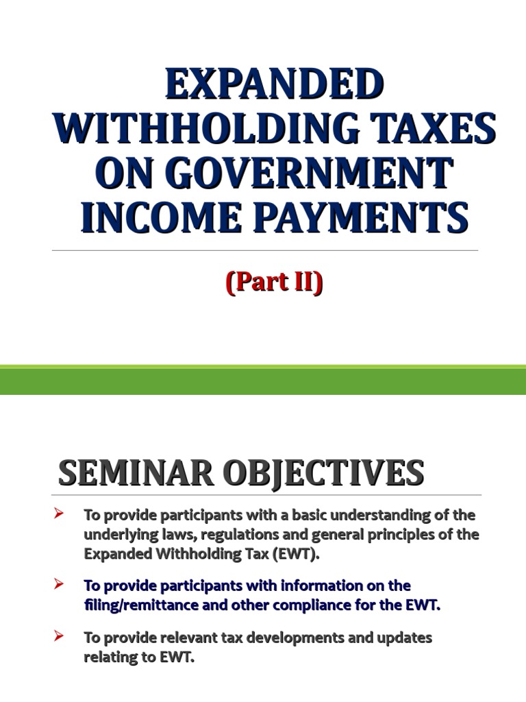 Expanded Withholding Taxes On Government Income Payments | PDF ...