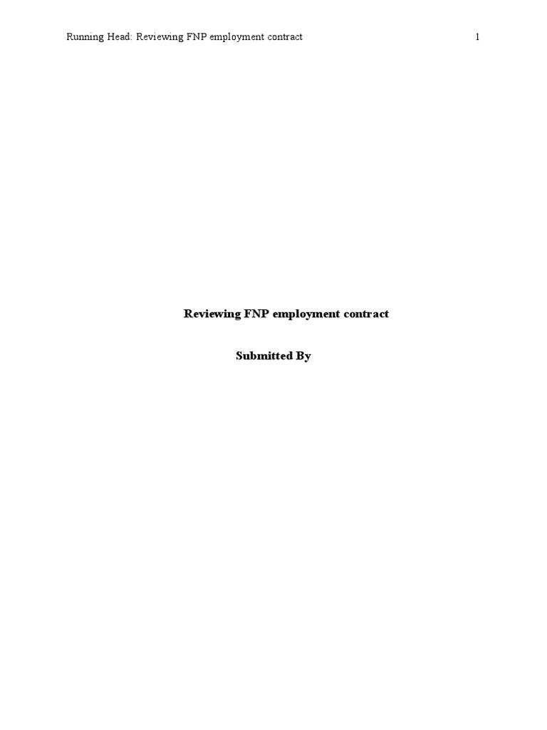 FNP Contract | PDF | Nurse Practitioner | Employment