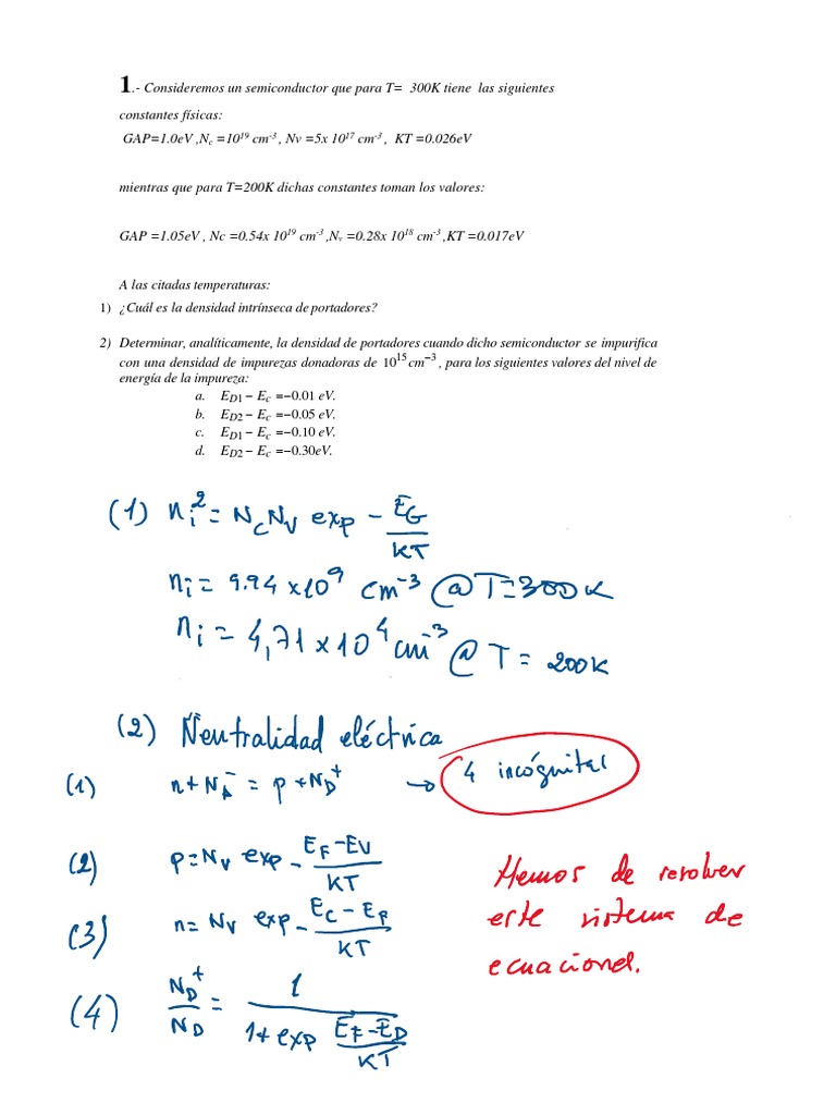 Problemas Cap1 Resueltos | PDF | Semiconductores | Brecha de banda