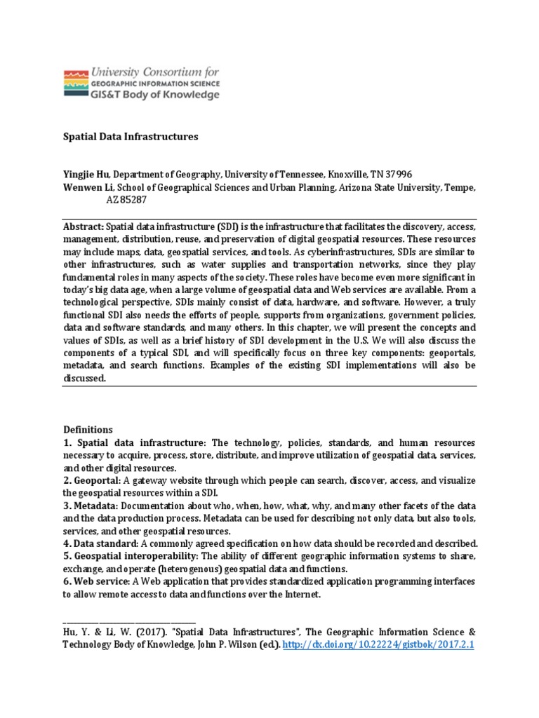 Spatial Data Infrastructures | PDF | Geographic Information System | Metadata