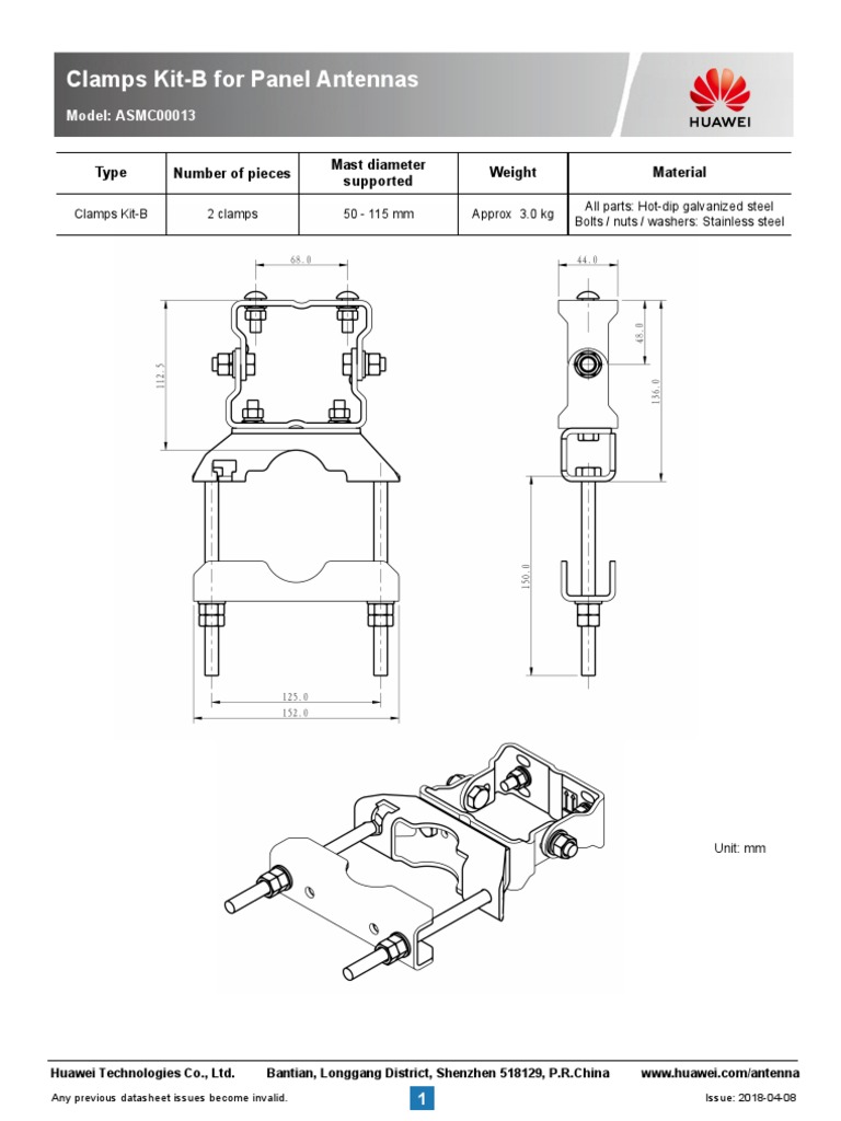 Clamps Kit-B for Panel Antennas | PDF
