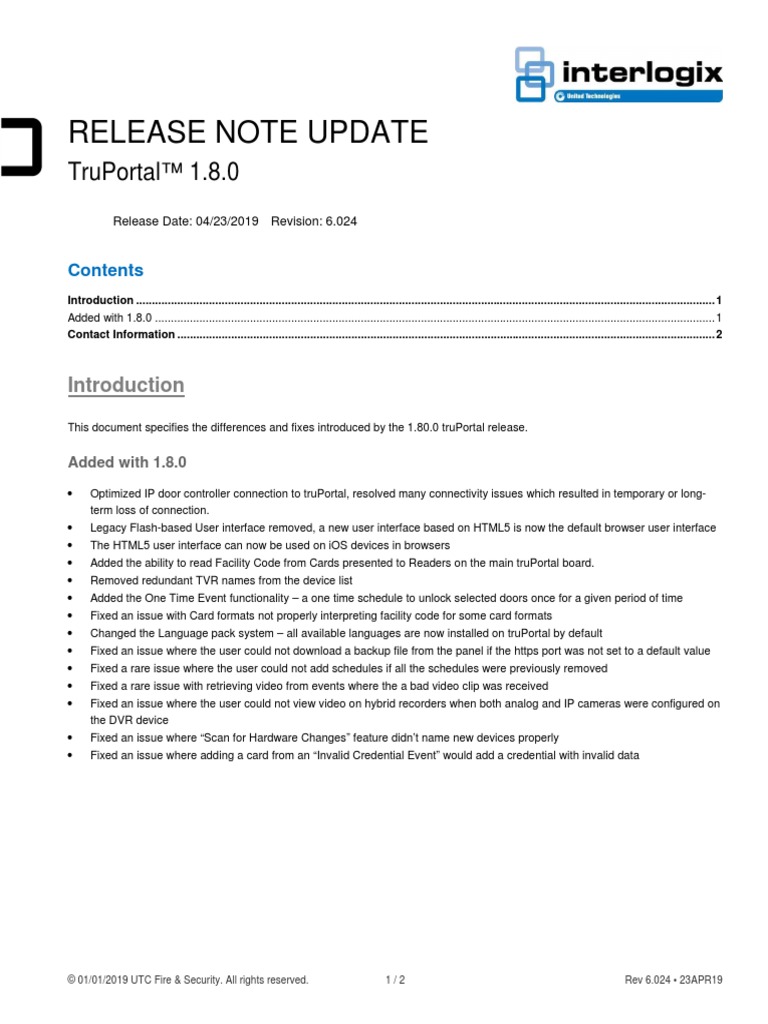 Truportal Release Notes 1.8.0 | PDF | Adobe Flash | Video