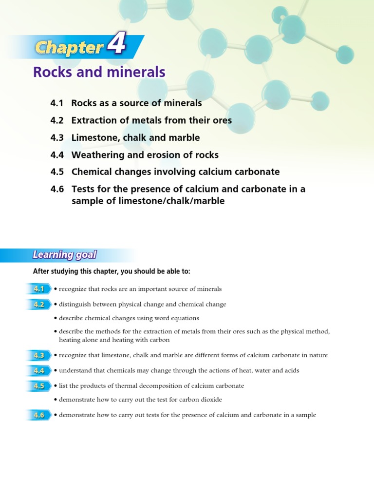 Rocks and Minerals: Learning Goal | PDF | Weathering | Minerals