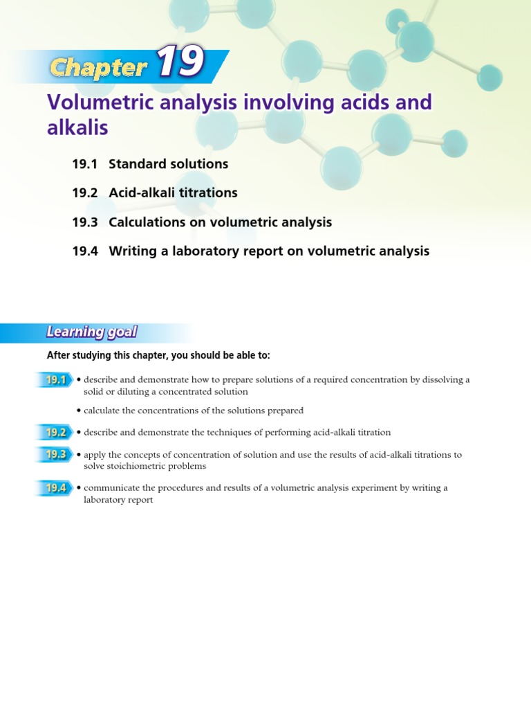 Volumetric Analysis Involving Acids and Alkalis | PDF | Titration ...