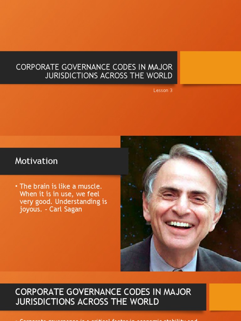 Corporate Governance Codes in Major Jurisdictions Across The World ...