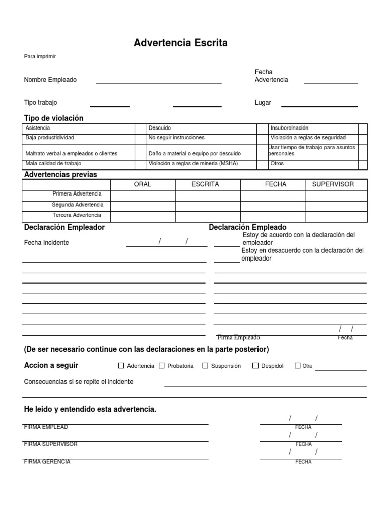 Employee Warning Notice 01 | PDF | Empleado | Empleador