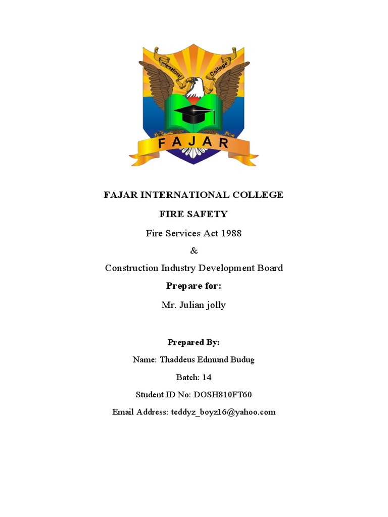 Fire Safety Assignment | PDF