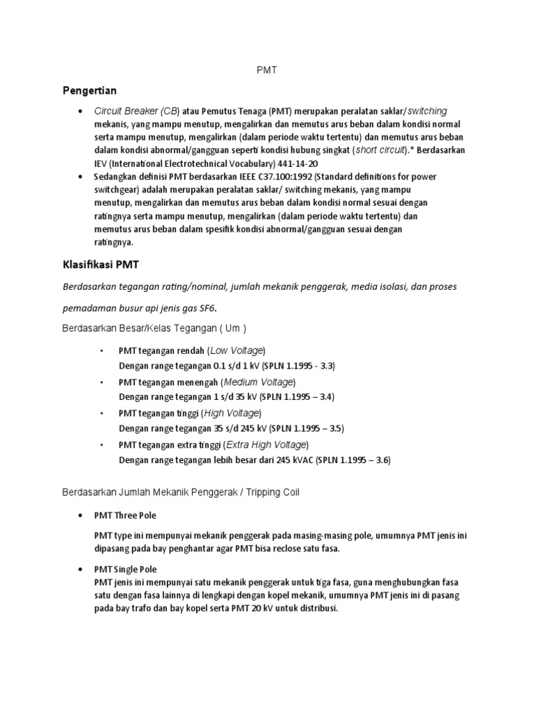 Klasifikasi PMT: Pengertian | PDF