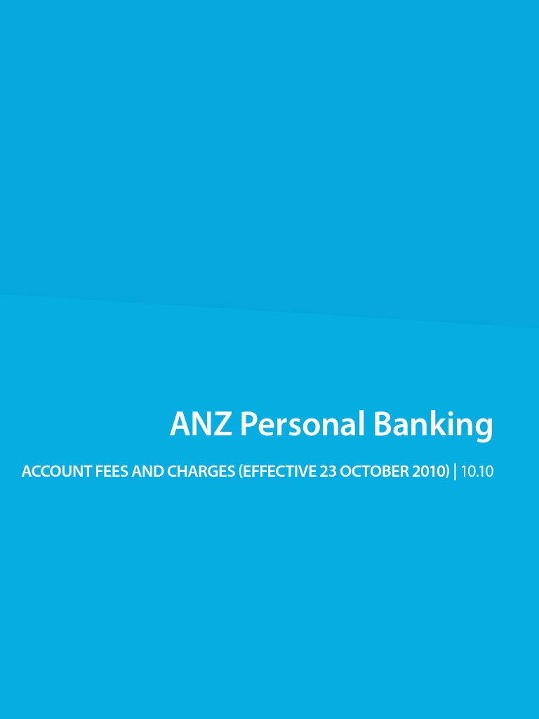 ANZ Personal Banking Account Fees and Charges | PDF | Overdraft ...