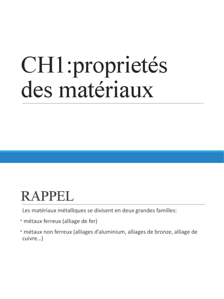 1 - Proprietes Des Materiaux | PDF | Dureté (matériau) | Métallurgie