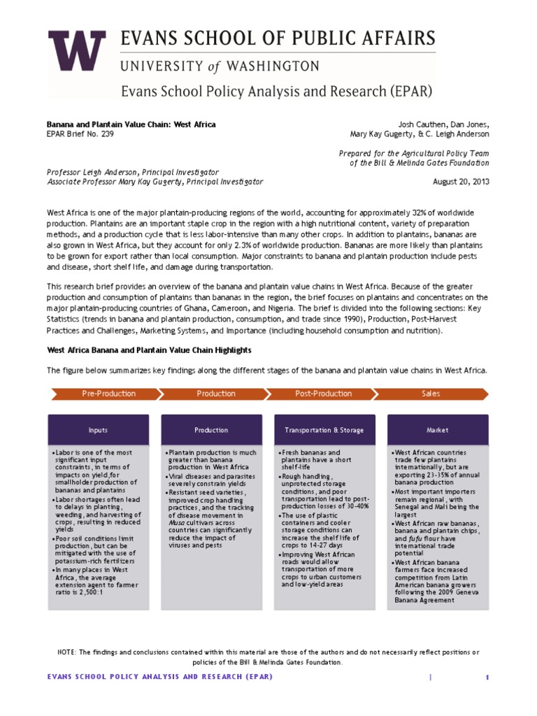 Banana and Plantain Value Chain - West Africa | PDF | Banana | West Africa