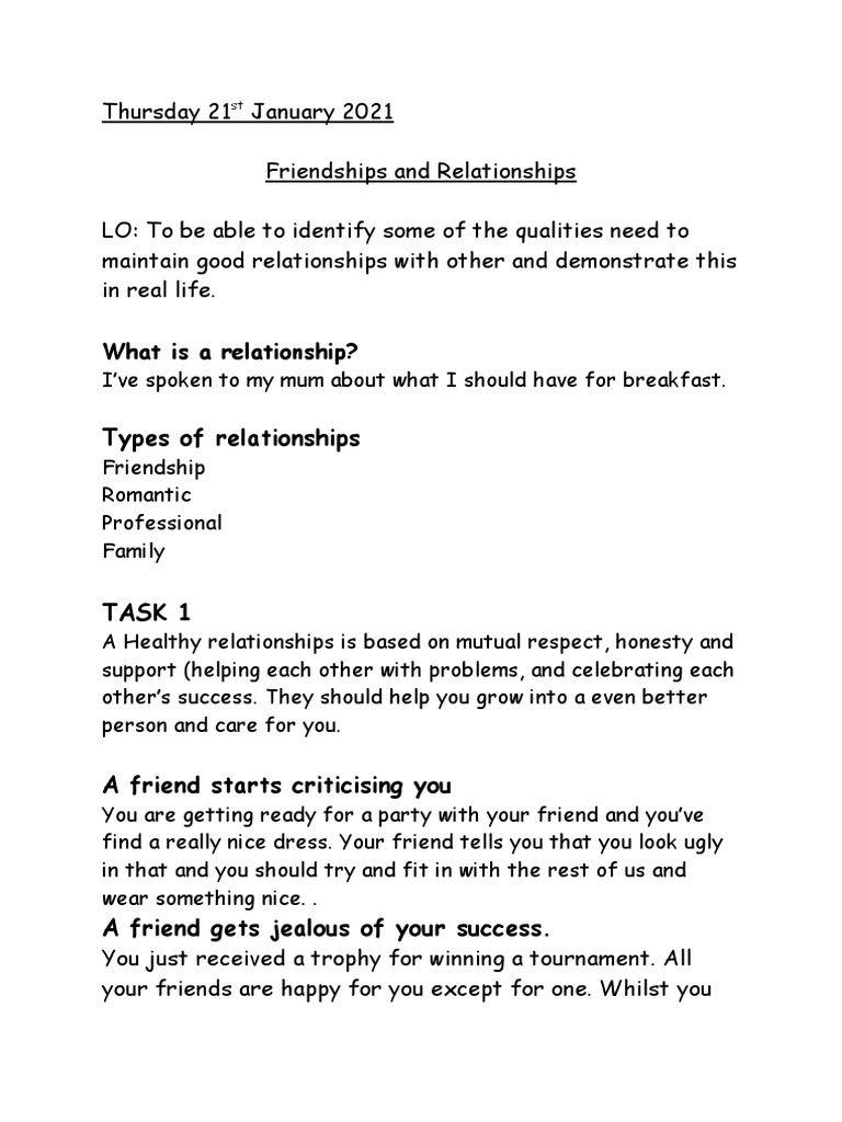 What Is A Relationship?: Types of Relationships | PDF