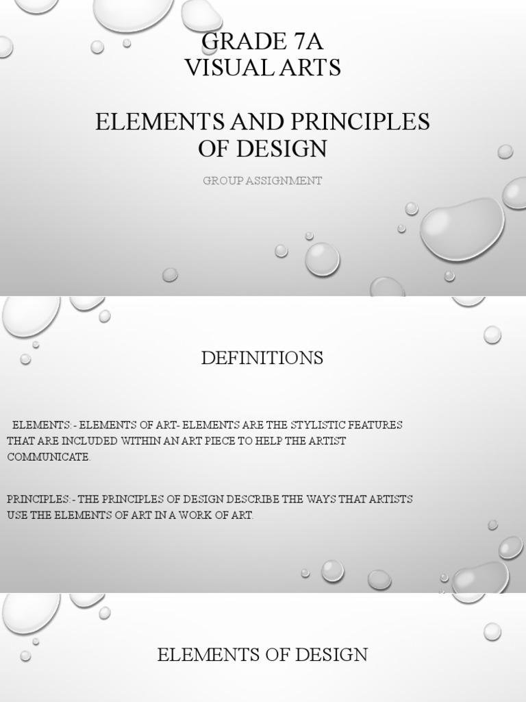 Grade 7A Visual Arts Elements and Principles of Design: Group ...
