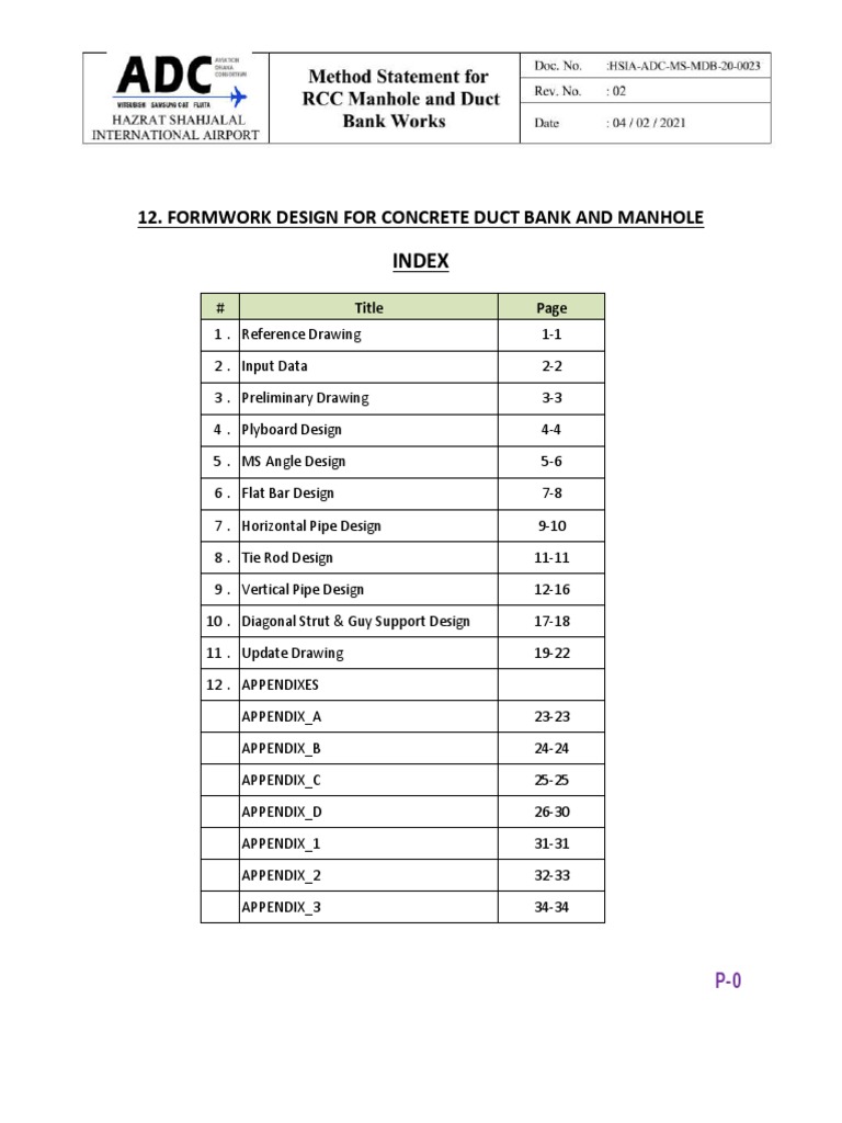 Formwork Design For Concrete Duct Bank and Manhole | Download Free PDF ...