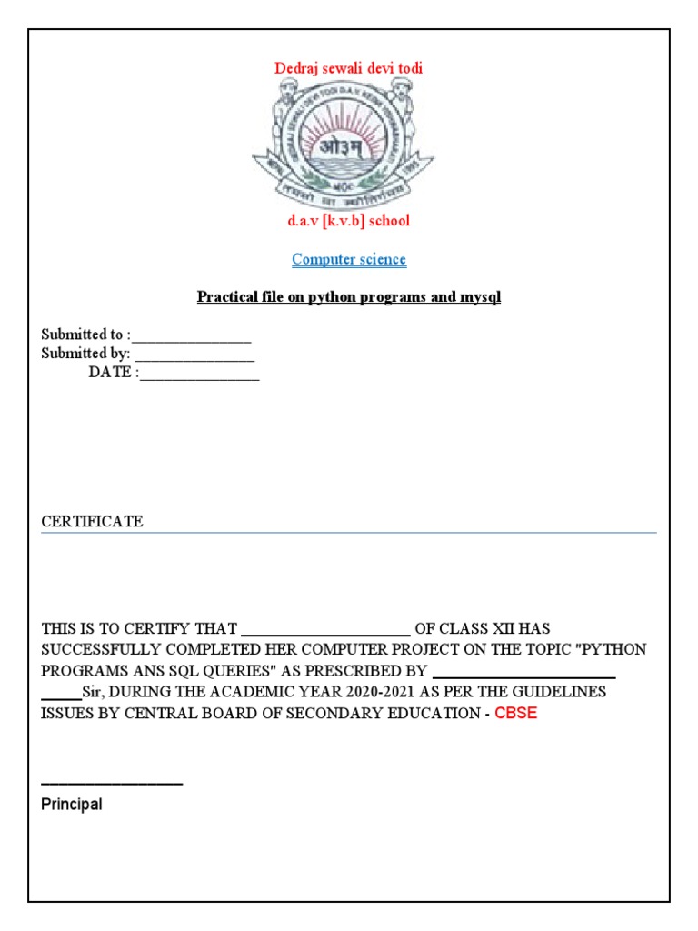 Python and SQL Programs | PDF | Parameter (Computer Programming ...