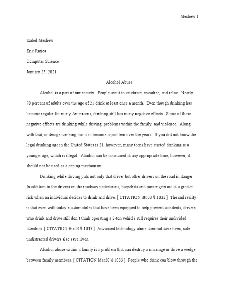 Research Paper | PDF | Alcoholism | Alcohol Abuse