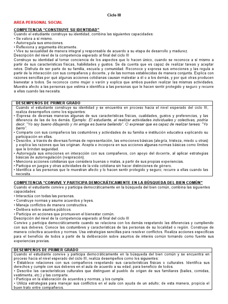 DESEMPEÑOS PRIMER GRADO Completo | PDF | Longitud | Amor