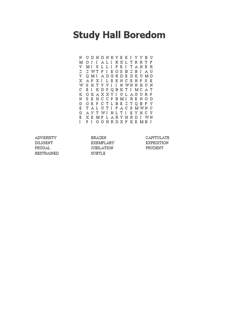 Study Hall Boredom | PDF