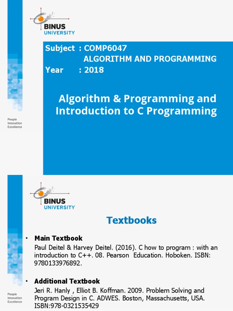 20180728111553D5542 - COMP6047 (L) Pert 1 - Algorithm & Programming and ...