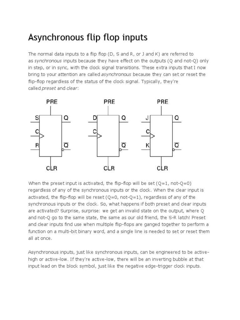 Asynchronous Flip Flop Inputs | PDF