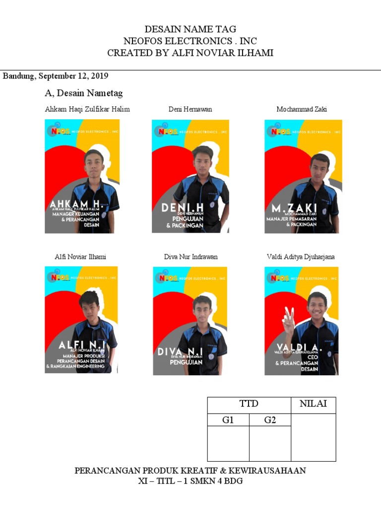 Desain Name Tag Neofos Electronics - Inc Created by Alfi Noviar Ilhami ...