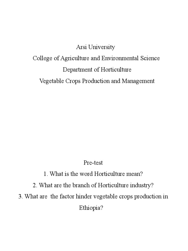 Vegetable Crops Production PPT-1 | PDF | Vegetables | Plant Nursery