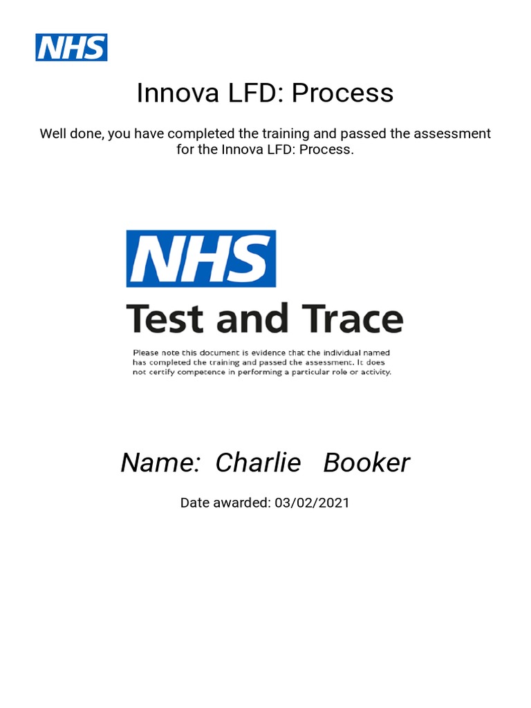 Certificate - Innova LFD - Process | PDF | Business