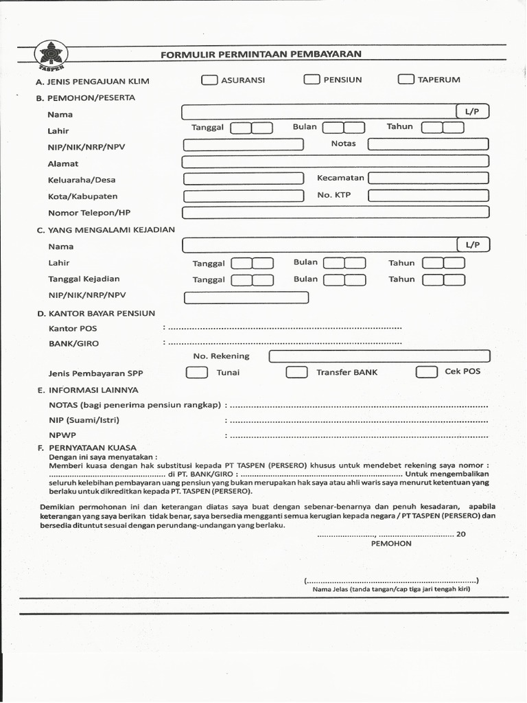 Form DPCP Dan Permintaan Pembayaran | PDF