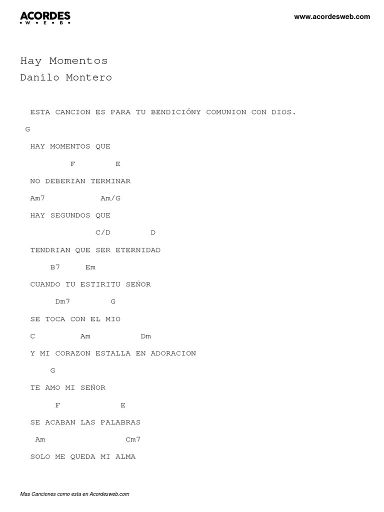 Hay Momentos: Danilo Montero | PDF