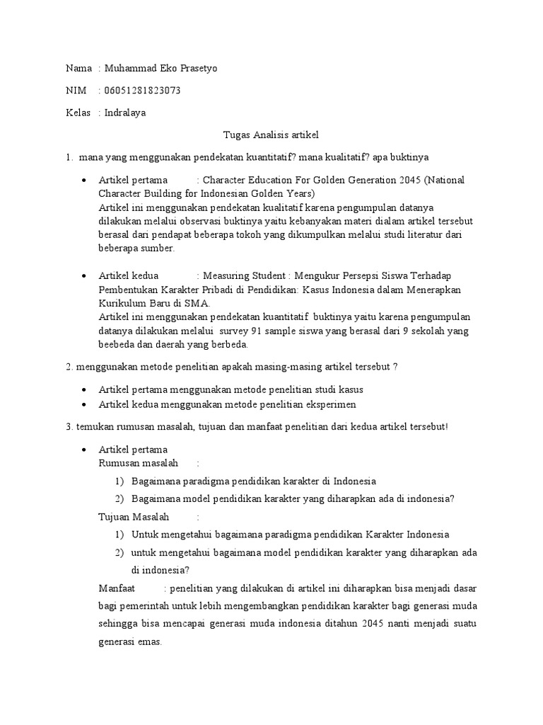 Tugas Analisis Artikel | PDF