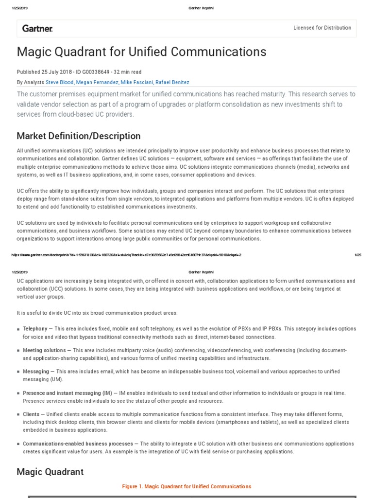 Gartner Reprint - AVAYA | PDF | Cisco Systems | Cloud Computing