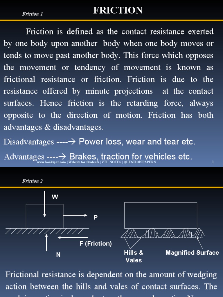 FRICTION | PDF | Friction | Physical Sciences