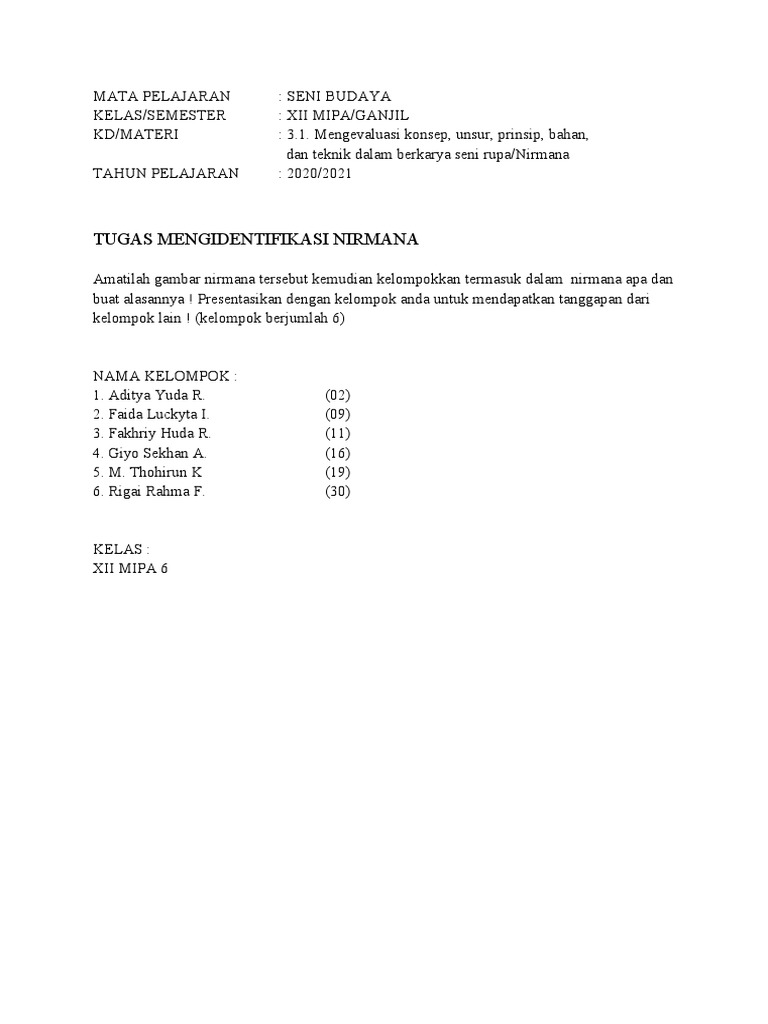 Senbud Analisis Nirmana | PDF