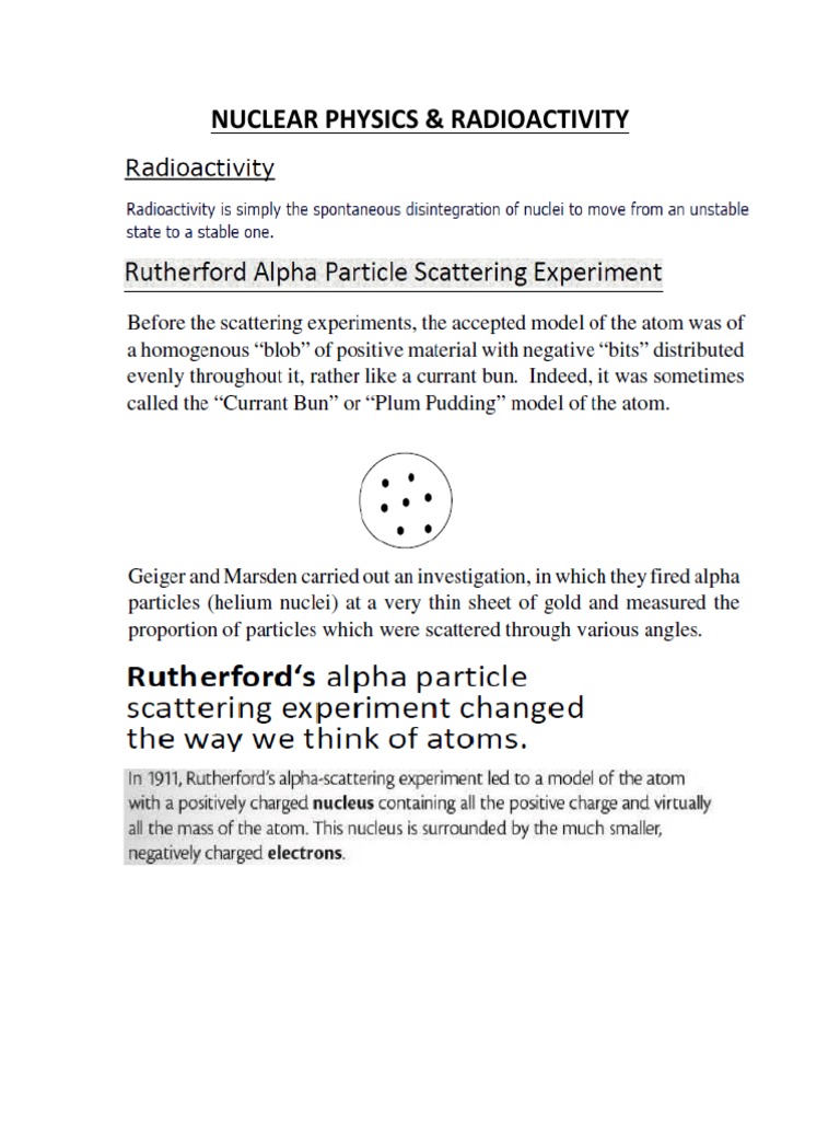 Nuclear Physics & Radioactivity | PDF | Teaching Methods & Materials ...