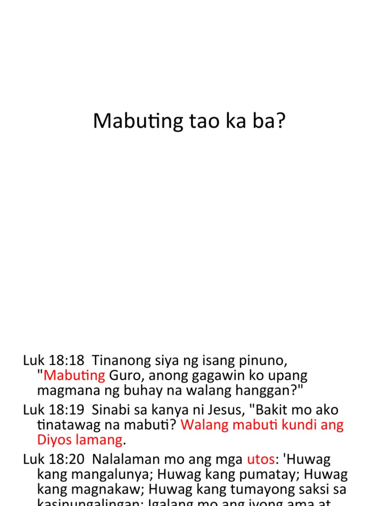 Mabuting Tao Ka Ba | PDF