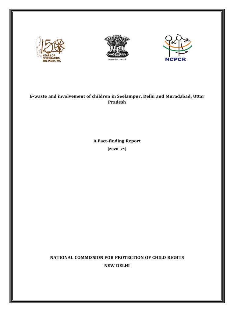 NCPCR PDF | PDF | Electronic Waste | International Labour Organization