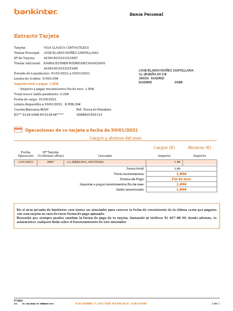Bankinter 1613535175965 | PDF | Tarjeta de crédito | Tecnología financiera