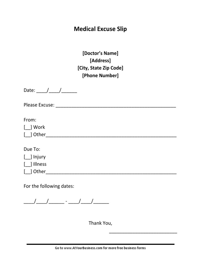 Excuse Form | PDF