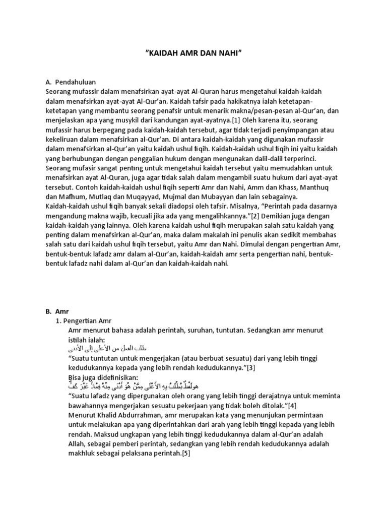 Kaidah Amr Dan Nahi | PDF