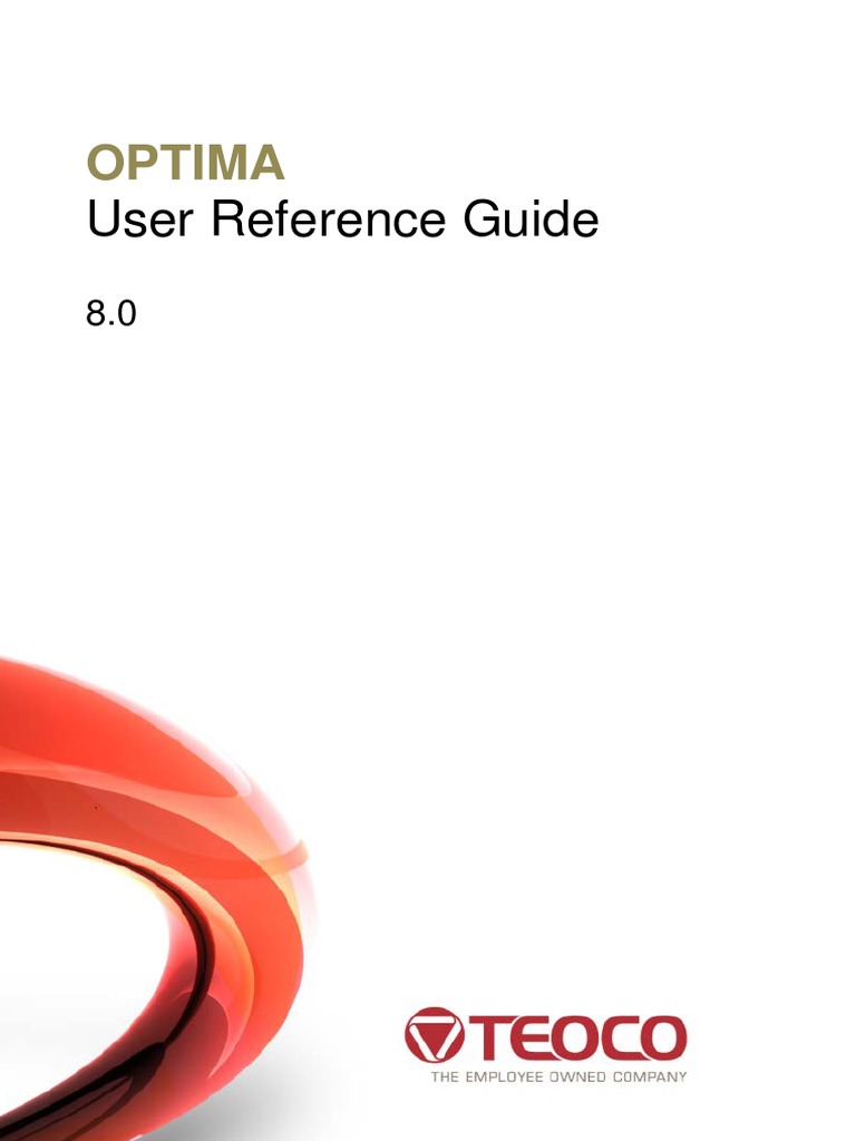 OPTIMA User Reference Guide | PDF | Window (Computing) | Table (Database)