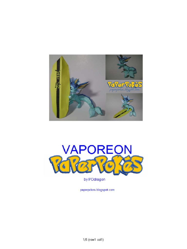 Vaporeon Normal Lines A4 | PDF