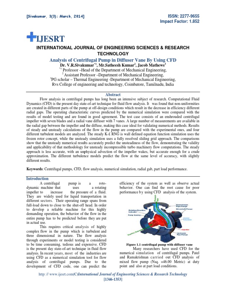 Analysis of Centrifugal Pump in Diffuser | PDF | Computational Fluid ...
