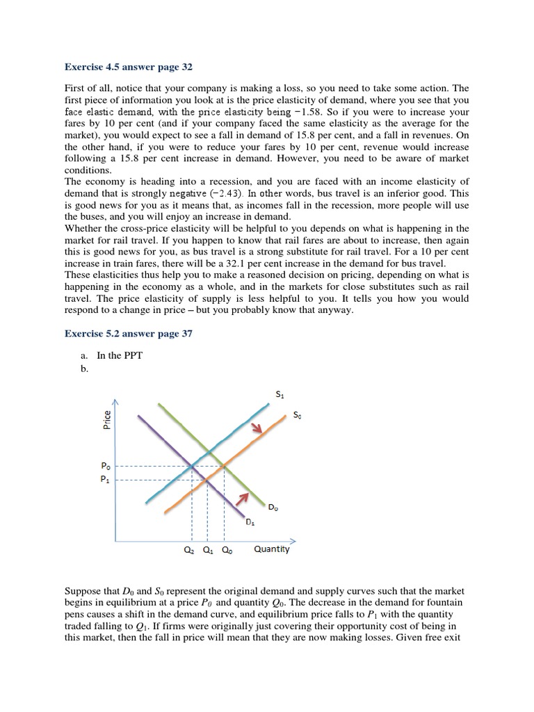 Exercise Answer | PDF | Demand | Price Elasticity Of Demand